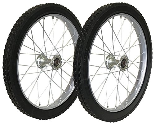 Morgan Cycle Heavy Duty Solid Rubber Cart Wheel and Axel Kit, 20", Chrome