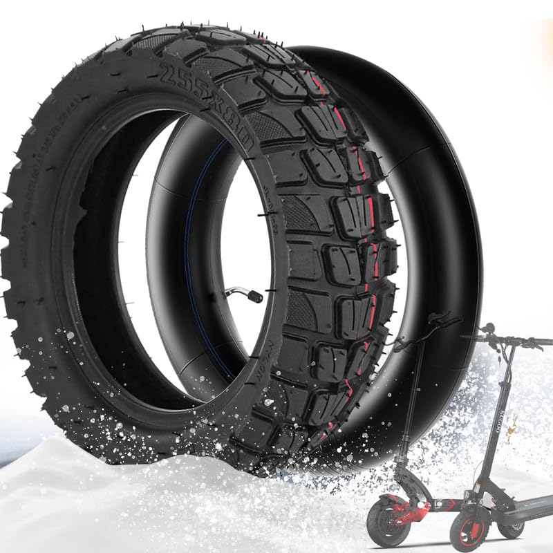Stormytime 10x3 255x80 80/65-6 Off-road Rubber Outer Tire & Inner Tube Set Replacement for Zero 10x/ Apollo Pro/Kugoo M4 Pro Electric Scooter Go karts ATV Quad Speedway| Anti-explosion 10 inch Tyre