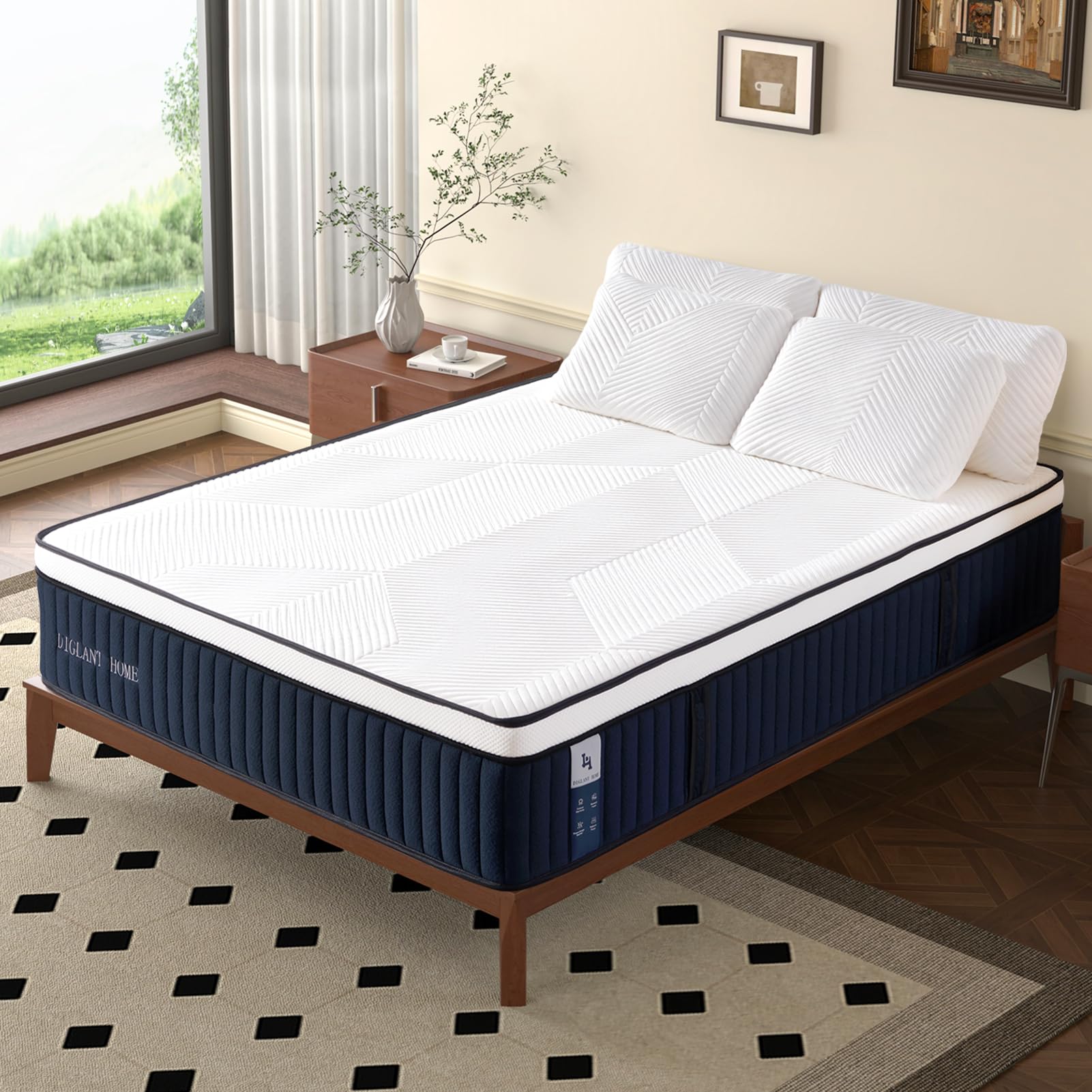 Twin XL Mattress, DIGLANT 14Inch Hybrid Soft Medium Plush Memory Foam Mattress, Twin XL Size Mattress with 7-Zone Pocket Springs, Mattress in a Box for Pressure Relief, CertiPUR-US Certified
