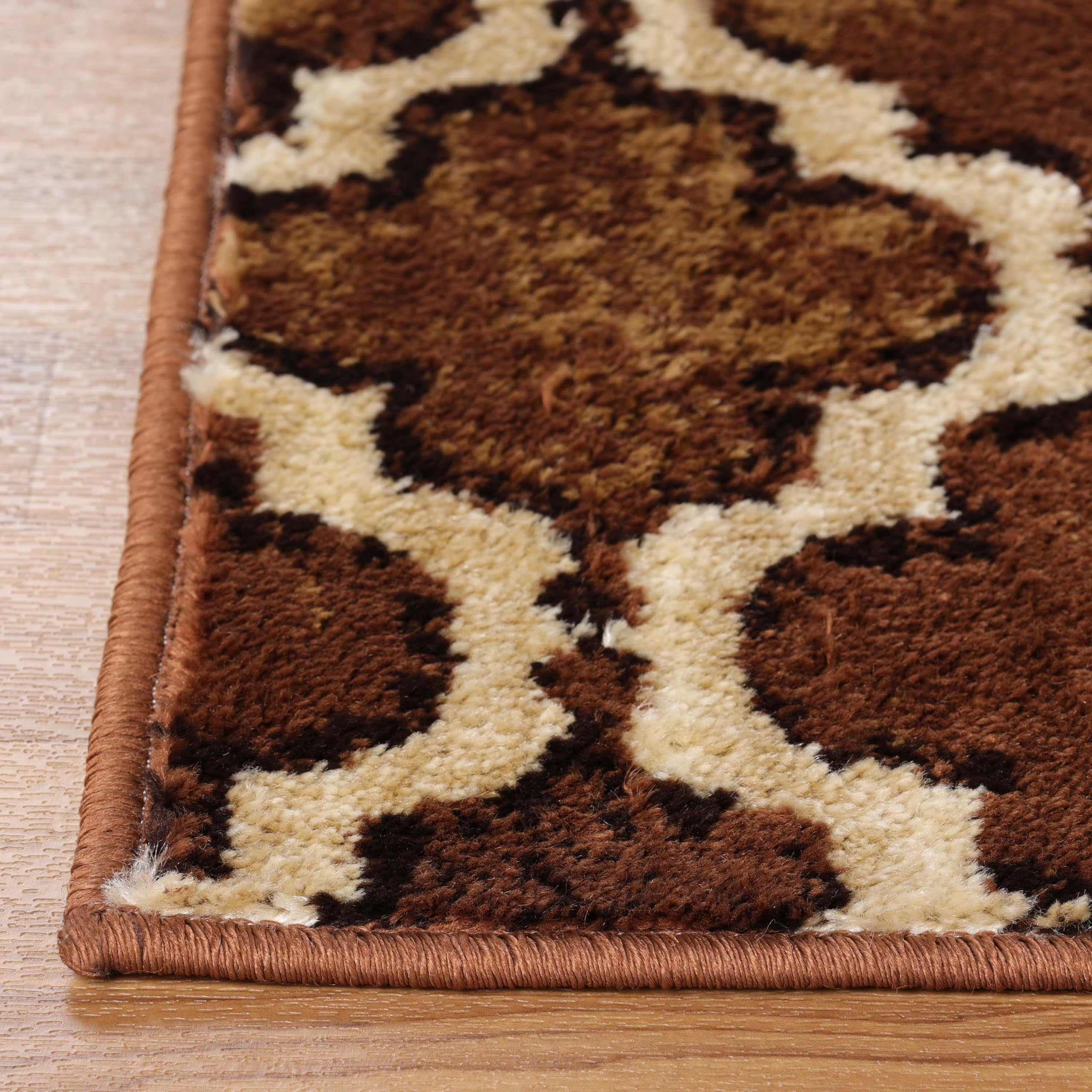 Superior Indoor Large Area Rug, Jute Backed, Perfect for Living/ Dining Room, Bedroom, Office, Kitchen, Entryway, Modern Geometric Trellis Floor Decor, Viking Collection, 5' x 8', Brown