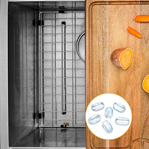 MECCANIXITY Kitchen Sink Rack Feet 5mm ID x 13mm OD PVC Sink Replacement Feet for Protective Sink Grid, Clear Pack of 20