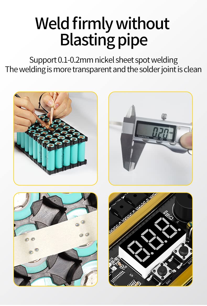 Mekek Spot Welder Control Board, 99 Levels 12V 2400A Spot Welder Kit, Handheld Portable DIY Spot Welding Machine PCB Circuit Board for 18650 Lithium Battery (with housing)