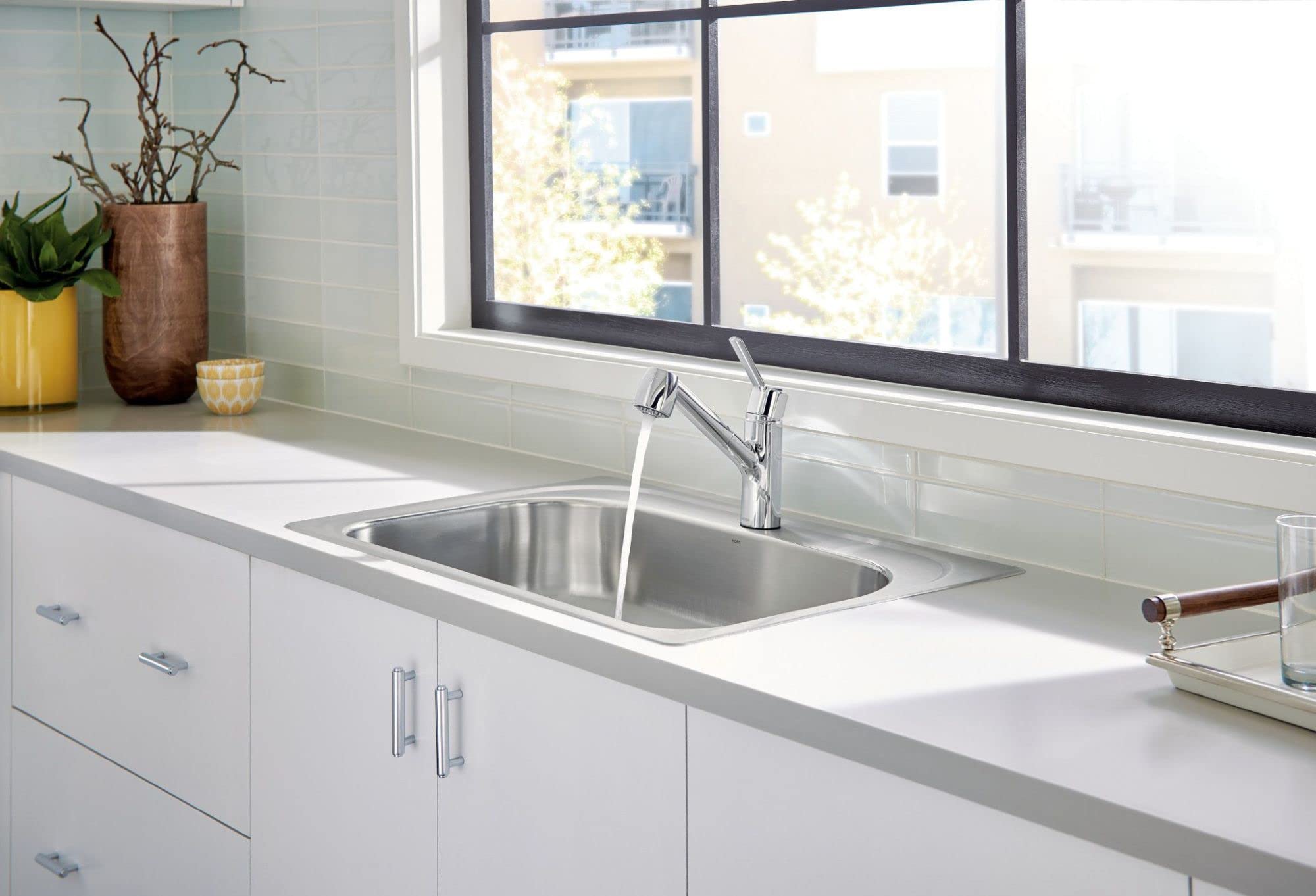 Moen 7585C Method One-Handle Pullout Modern Kitchen Faucet with Power Clean, Chrome