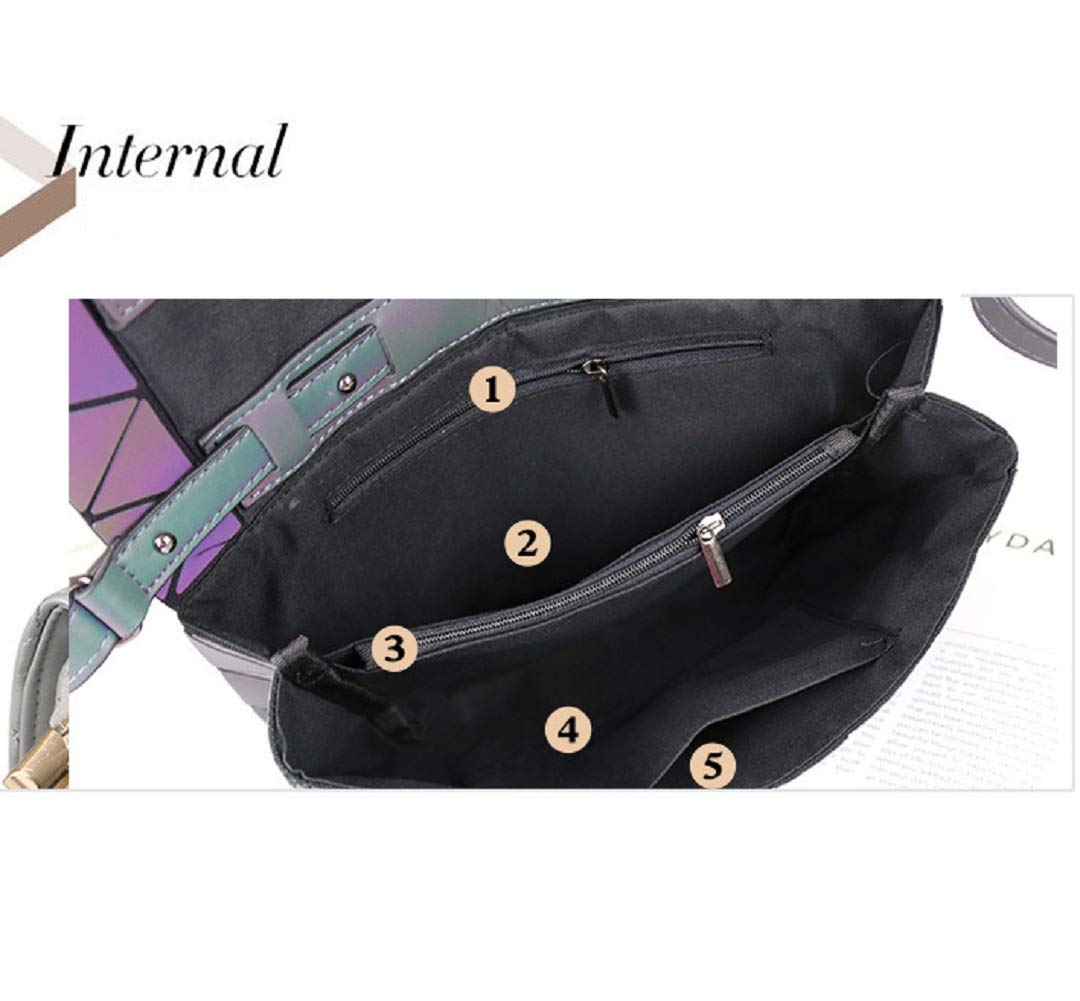 FZChenrry Geometric Purse Holographic Luminous Chain Crossbody Bag Clutch Purses for Women Handbag B04