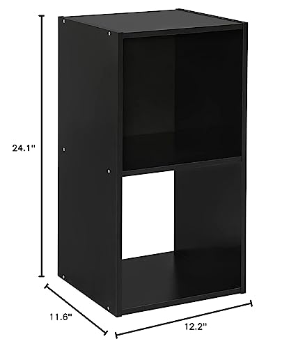 OneSpace Eleanor Executive Desk, Wood-Grain Office Desk with Hutch, Modern Computer Desk, Black