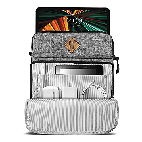 tomtoc Tablet Shoulder Sleeve Bag for 12.9-inch New iPad Pro (6th/5th/4th/3rd Gen) 2022-2018 with Magic Keyboard and Smart Keyboard Folio or Logitech Slim Folio Pro Case, Front Pocket for Accessories
