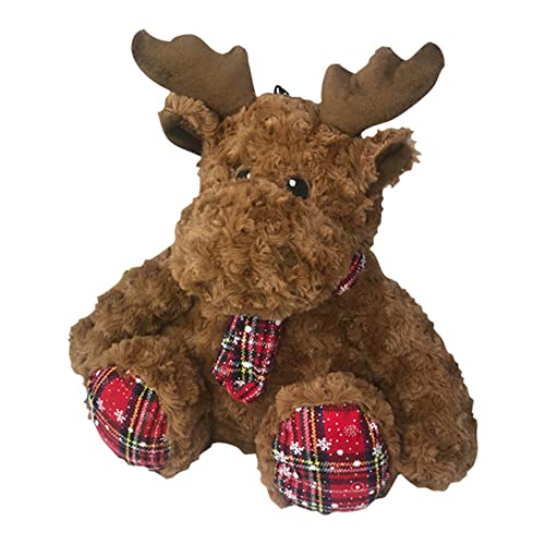 Pet Lou Holiday Plush Dog and Cat Toys, Animal Collections, with Multi-Squeaks and Crinkle Paper (Brown, 15-Inch CHR Reindeer), one Size - 14""" (19172)