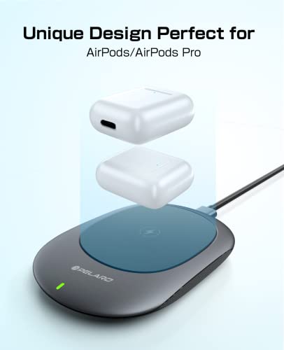 PELARD Wireless Charger 2 Pack 15W Max Wireless Charger for iPhone Fast Wireless Charging Pad for Multiple Devices LG Pixel AirPods Pro (NO QC Adapter,Not Compatible with MagSafe Magnetic Charging)