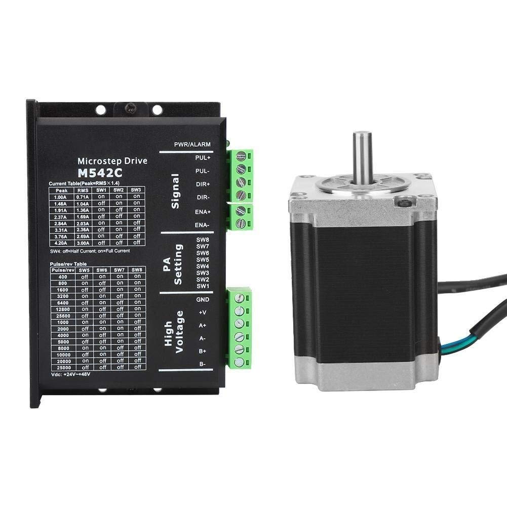 OLIMY 2.1N.m(NEMA23) M542C Stepper Driver+57CM23 Motor Kit,high microstepping Driver PUL/DIR and CW/CCW Mode for Driving 2-Phase and 4-Phase Hybrid Stepping Motors