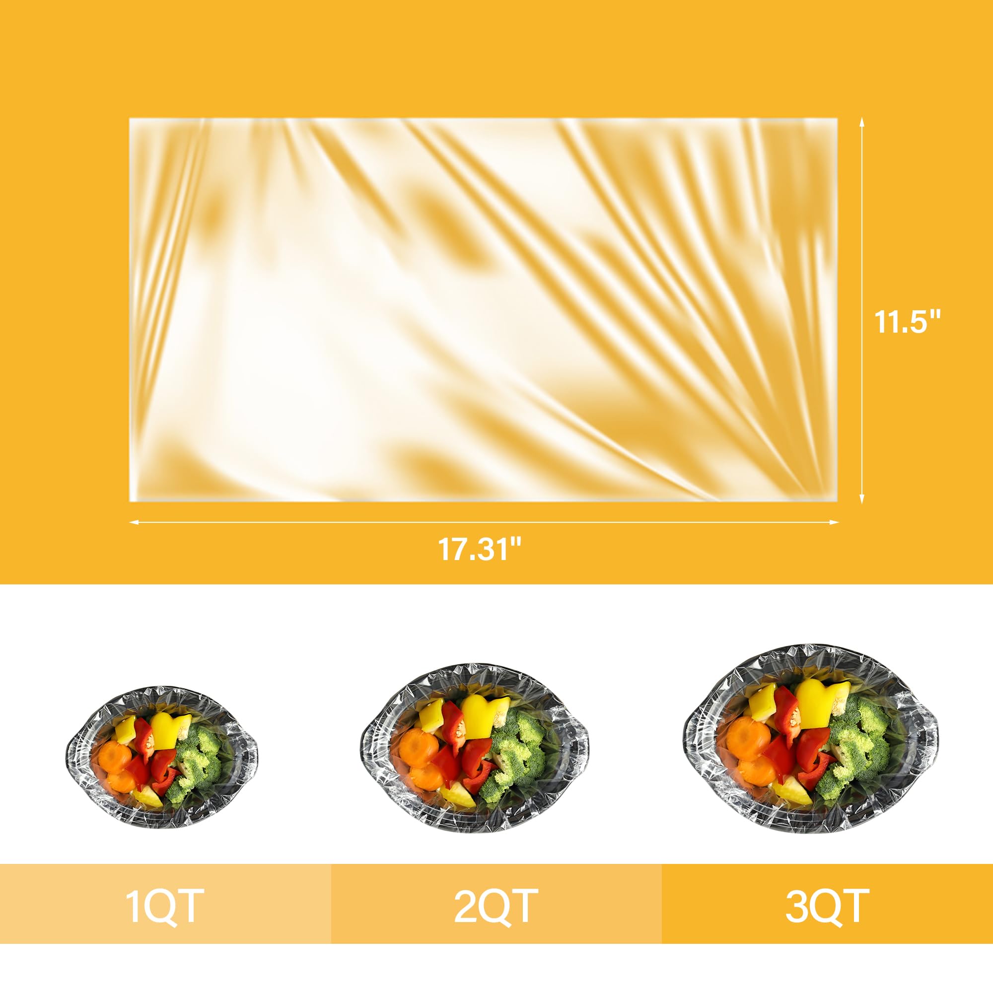 Sunvivi Slow Cooker Liners, Disposable Cooking Bags Large Size Pot Liners Fit 1QT to 4QT,Suitable for Oval & Round Pot 10 Count