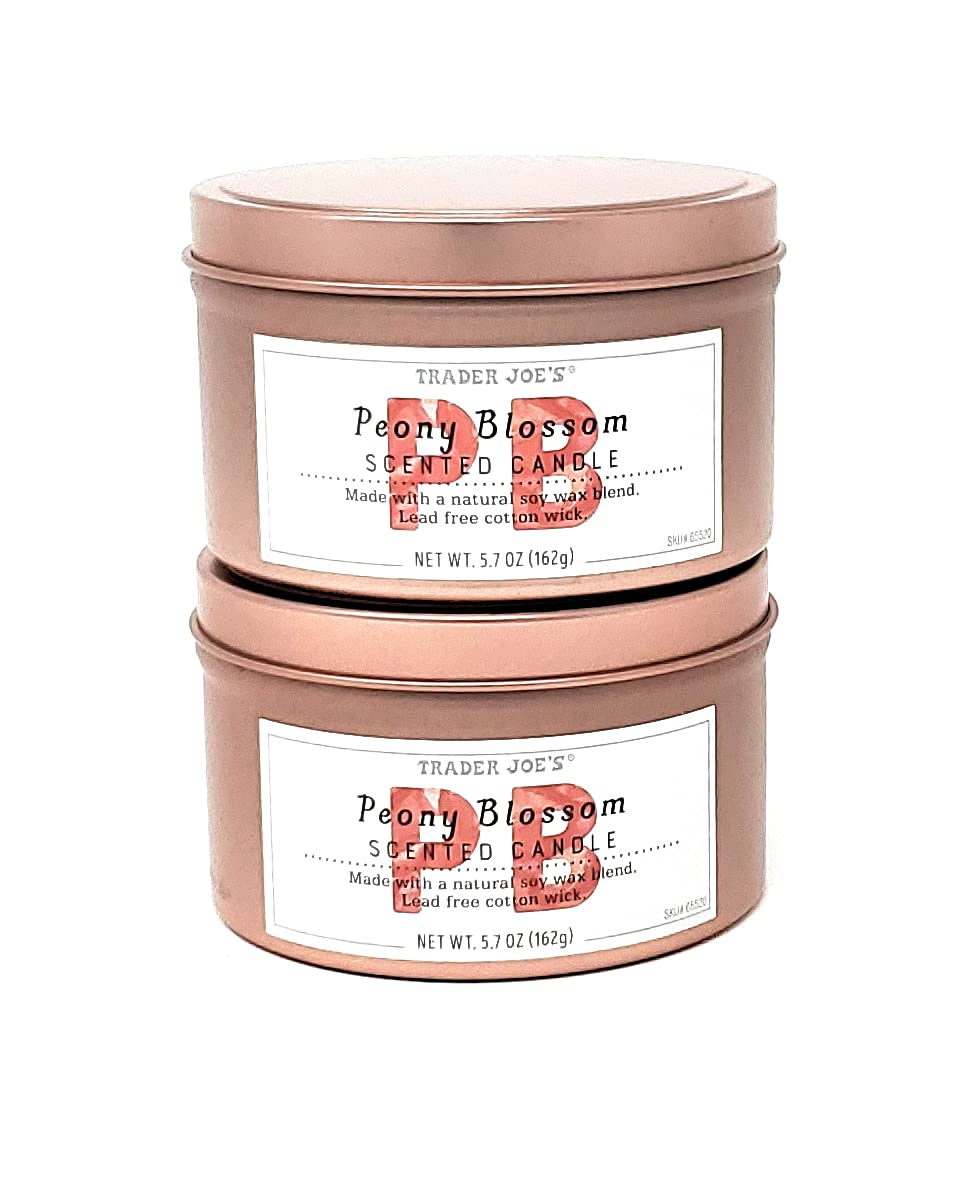 Trader Joe's - Peony Blossom Candle NET WT. 5.7 OZ Each - Set of 2