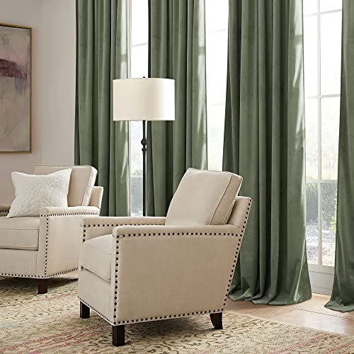 RYB HOME White Sheer Curtains & Velvet Curtains