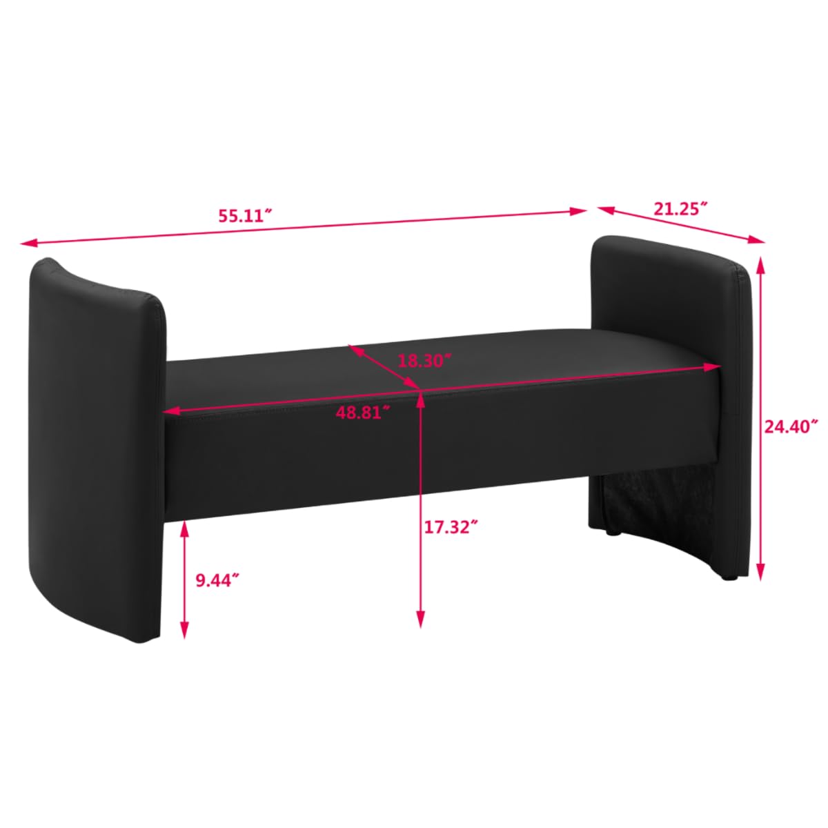 Rukasto Chic Rectangular Stool - Practical Sofa Stool for Bedroom & Living Room