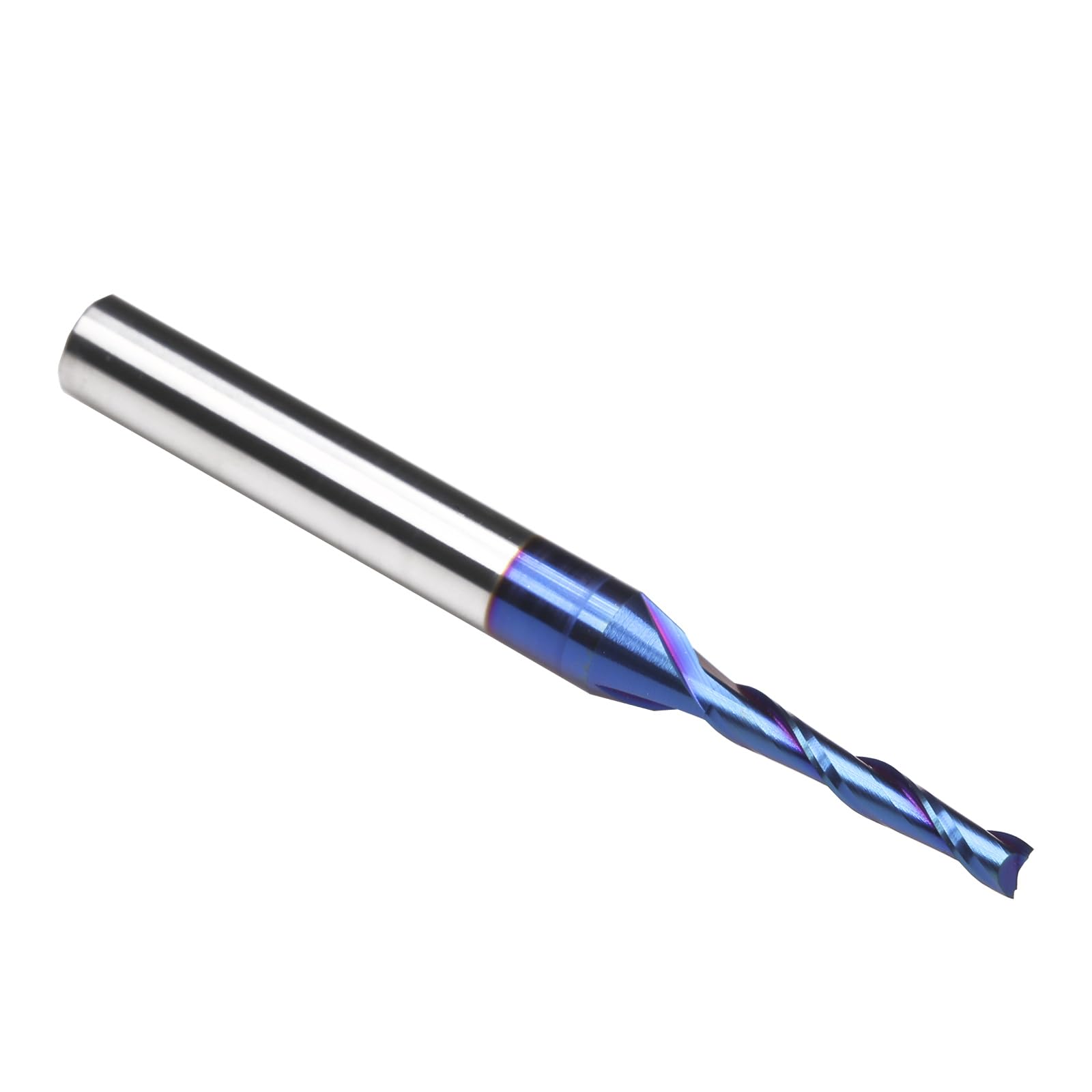 Jiiolioa S2112G CNC Router Bits 1/4 Inch Shank 1/8 inch Cutting Diamete Spiral Up Cut End Mill with Nano Blue Coating for Carving Standard milling, Finish and Boring …