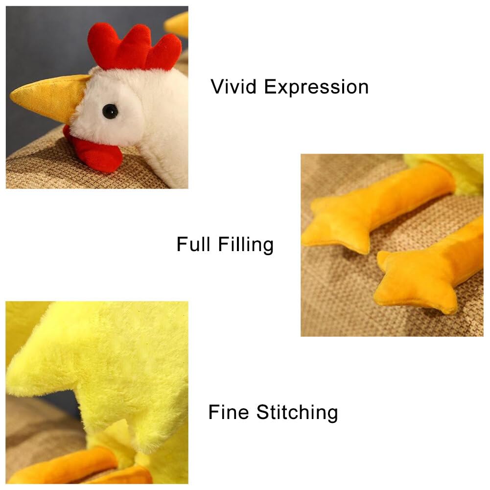 UEncounter Chicken Stuffed Animal Soft Chicken Plush Pillow Cute Stuffed Chicken Plush Toy for Kids Adults (White, 20 Inch), Small, 2026069GEJILJ8JQ9PT2NQ0UE
