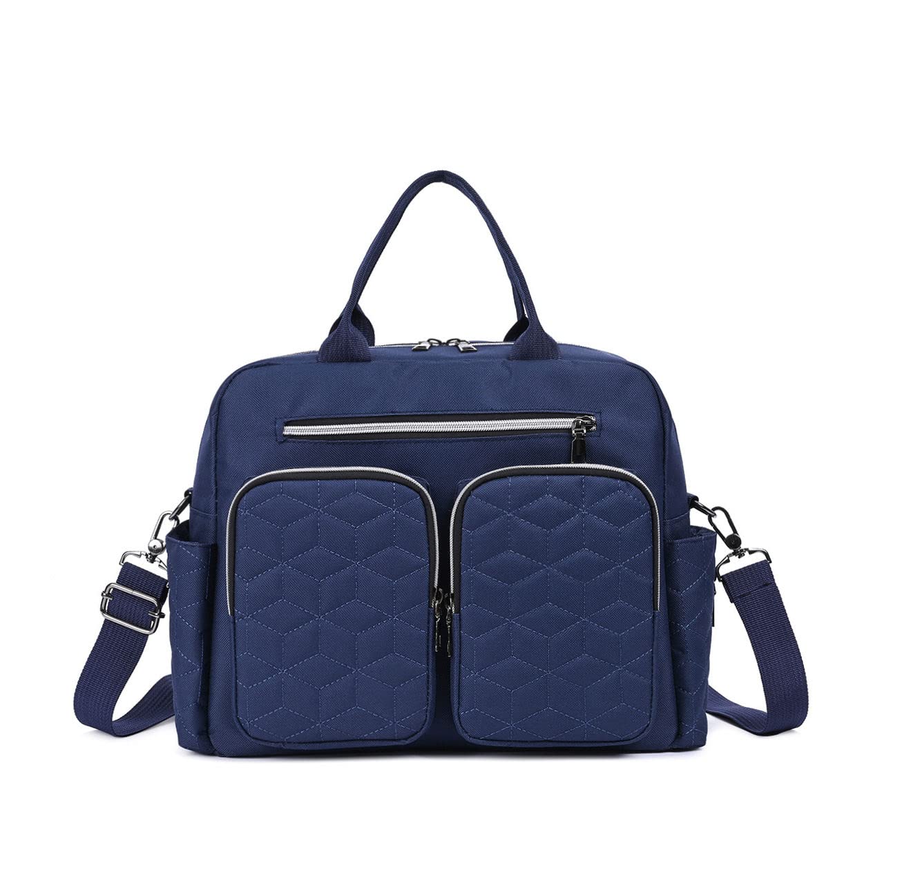 Novaa Bags Multifunction Travel Diaper Tote Bag with insulated Bottle Compartment with Shoulder Strap. (Navy Blue)