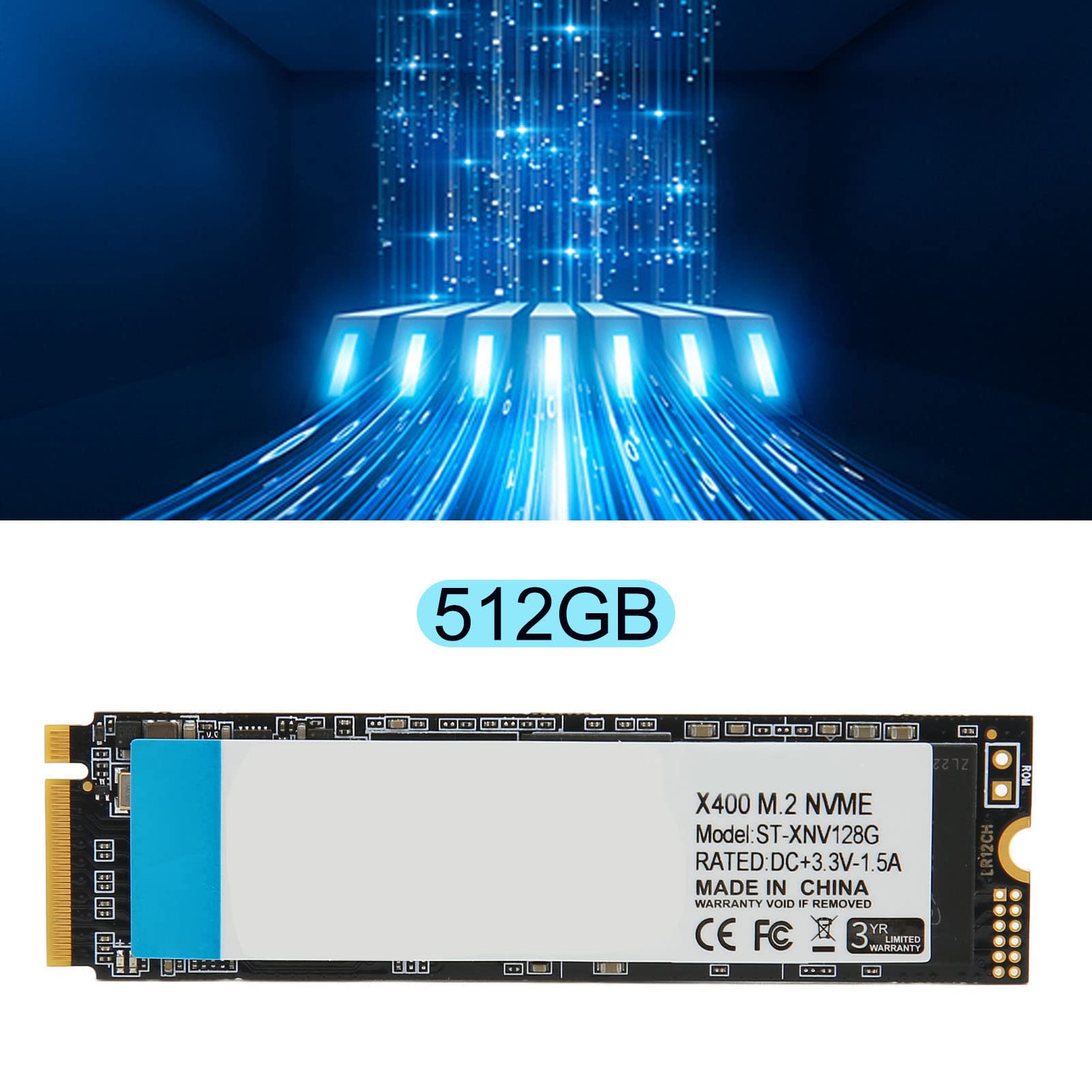 Naroote PCIE 3.0 NVME M.2 SSD, Robust Operation PCIE Gen3 X4 2100MBs M.2 NVME SSD 3D TLC NAND for Desktop Computers (512GB)