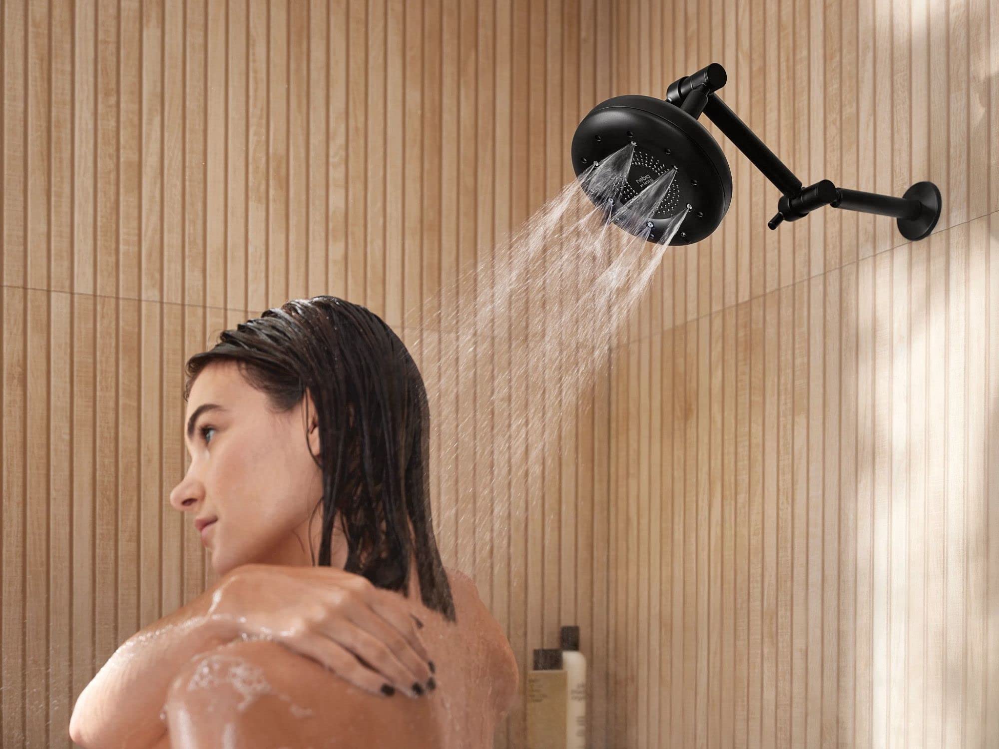 Moen S116BL Acc-Premium 16 in. Pivoting Adjustable Shower Arm, Matte Black