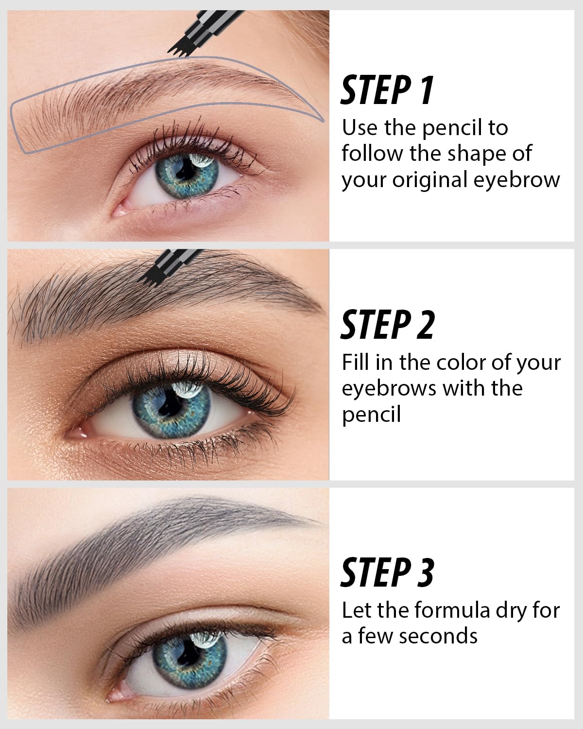 NaSeny Microblading Eyebrow Pen with 4 Micro-Fork Tips Applicator,Waterproof Liquid Eyebrow Pencil Tattoo Ink Brow Pen Creates Natural Hair Like Eyebrows Smudge-Proof Eye Makeup Last 24H (Dark Brown)