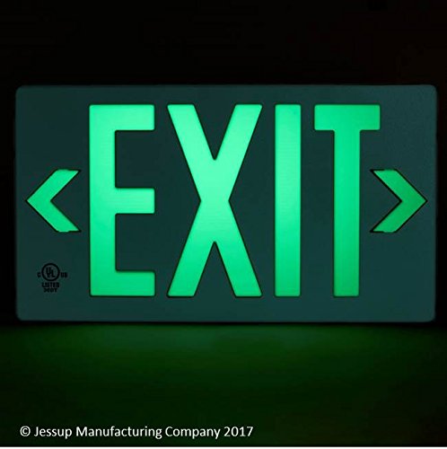UL Listed 50 foot Jessup Glo Brite 7040-B 8.75 x-15.5-Inch Single Sided Exit Sign with Frame, Green(Mounts 4 ways, includes bracket and arrows)