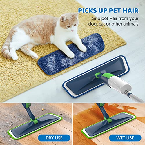 Spray Mops Microfiber Floor Mops for Floor Cleaning - MEXERRIS Wet Mops Dust Mop with 4 Microfiber Pads and 2 Refillable Bottle Wood Floor Cleaning Mop for Hardwood Laminate Tiles Floors Cleaning