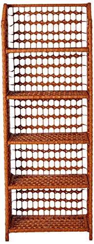 Oriental Furniture 53" Natural Fiber Shelving Unit - Honey