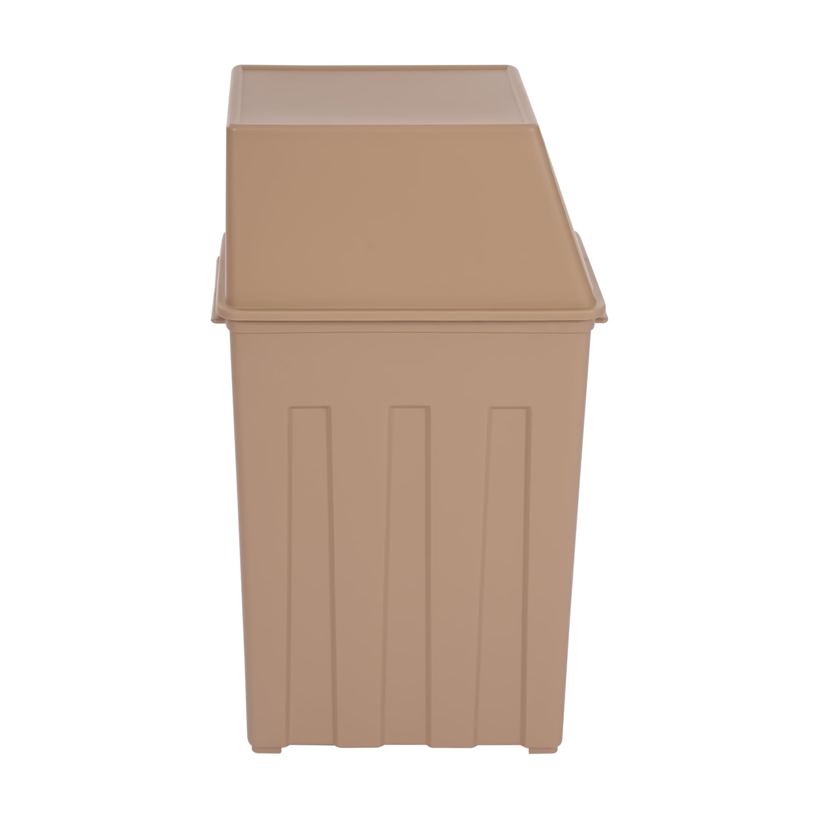 SAHUANIYE Trash Can, 30L/8Gal Trash Container with Hinged Flap Lid, Commercial Slim Garbage Can Kitchen Trash Bin, Floor Standing Plastic Waste Basket Rubbish Bucket for Indoor, Outdoor, Home (Grey)