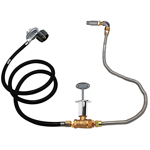 MENSI 18" Double Ring Burner Assembly Kit with Flex Gas Line Whistle Free for Propane DIY Fire Pit, Fireplace Max 150000BTU