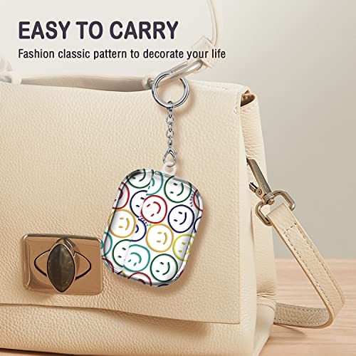 R-fun Airpods Pro 2nd Generation/1st Generation Case Cover,Cute Flroal Clear TPU Protective Case for Women Girls with Keychain Compatible with Apple AirPods Pro(2019/2022),Smile