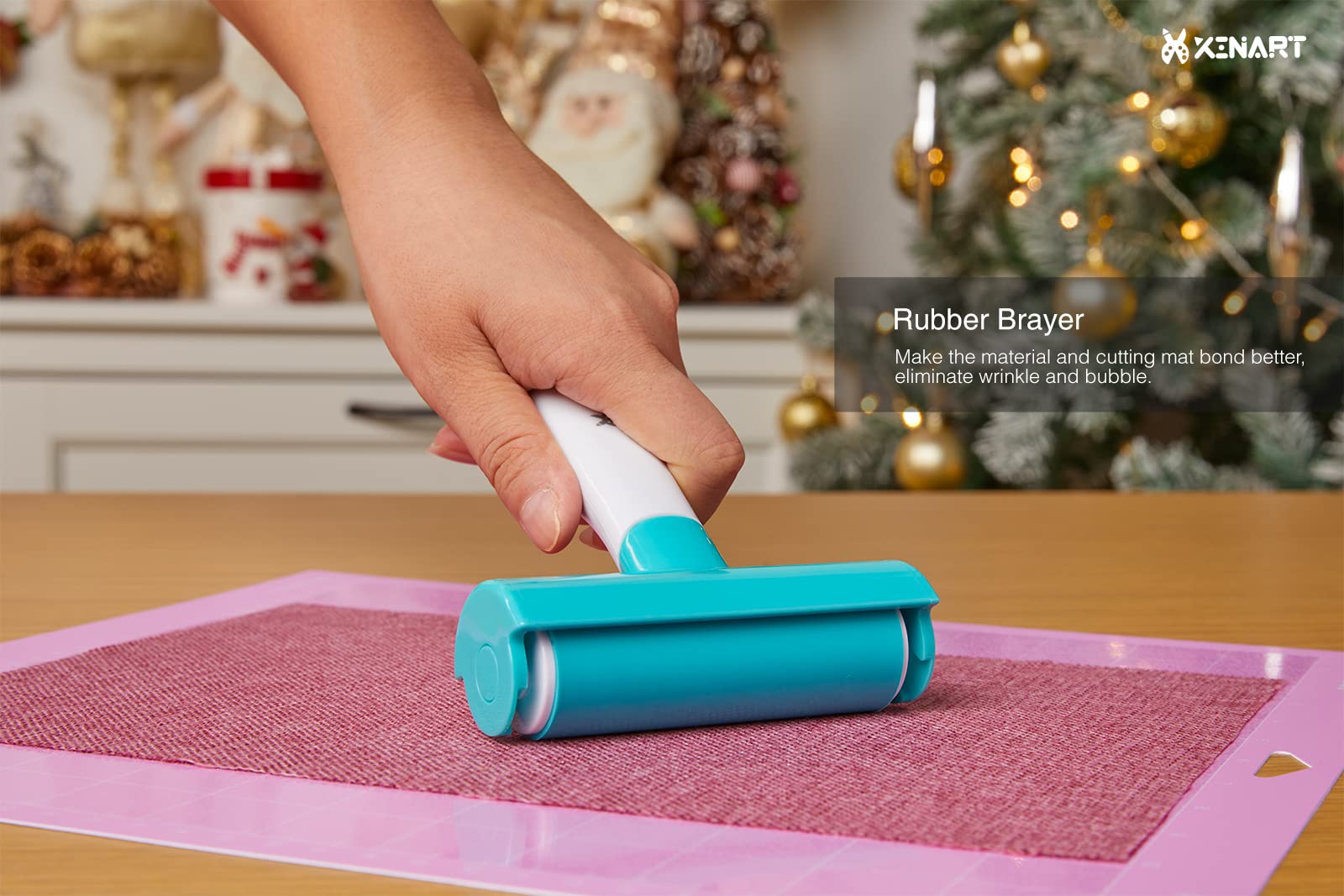 Xinart 45mm Rotary Cutter for Fabric, Brayer Rollers & Mat Remover Tools Set for Fabric Crafting, Reusable Sticky Lint Rollers Tool for Clothes/T-Shirts Heat Transfer Projects