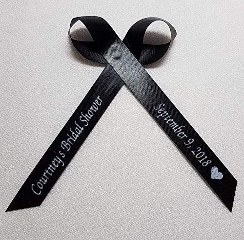 Personalized Ribbons for Bridal Shower Wedding Party Favors or Baby Showers, Fully Assembled - Custom Made Pack of 25