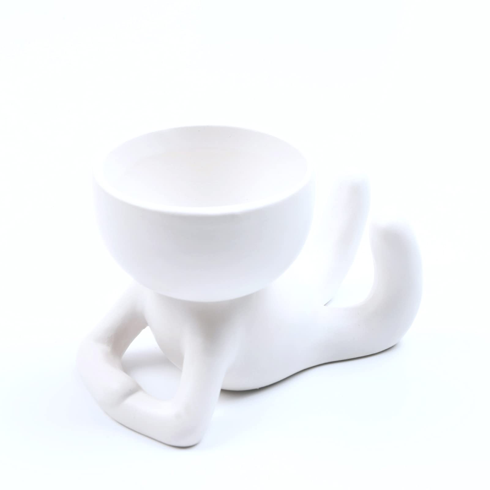 Lsaardth Cute Succulent Planters with Drainage - Humanoid Ceramic Succulent Pots Small Flower Pot Bonsai Planters PotCactus Pots for Home Desk Decor (White)