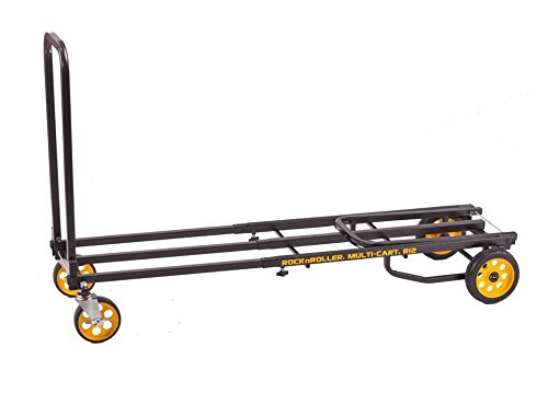 Rock-N-Roller R12RT (All Terrain) 8-in-1 Folding Multi-Cart/Hand Truck/Dolly/Platform Cart/34" to 52" Telescoping Frame/500 lbs. Load Capacity, Black