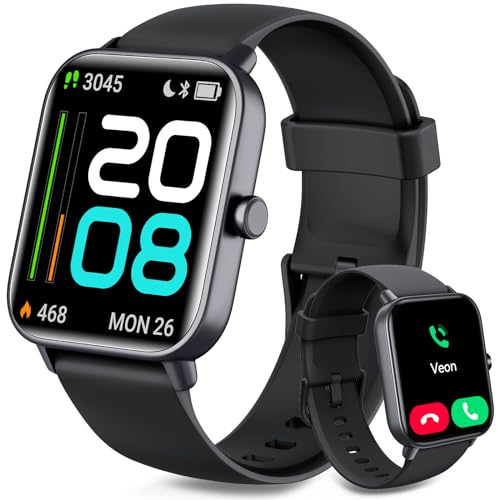 Smart Watch for Men Women with Bluetooth Call/Alexa Voice, 1.8 Inch Waterproof Fitness Tracker Smartwatch,Steps/Calorie/SpO2/Heart Rate/Sleep Monitor, 7-Day Battery Life, iOS Android Phone Compatible