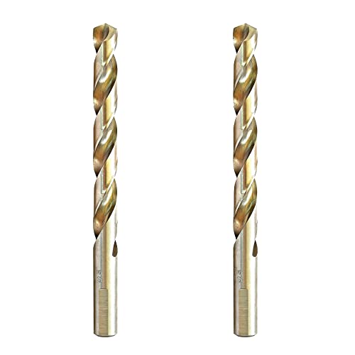 MAXTOOL 7/16" 2pcs Identical Jobber Length Drills HSS M2 Twist Drill Bits Fully Ground Bright 3-Flat Straight Shank Drills; JBF02W13R28P2