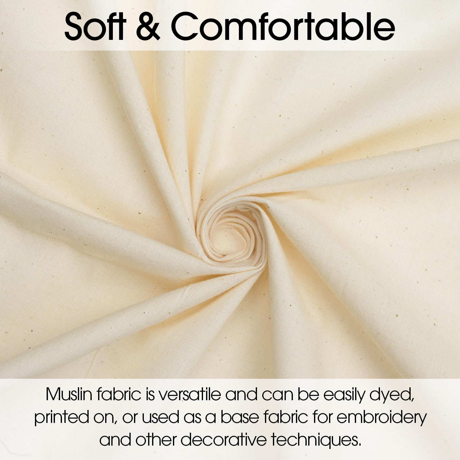 Pico Textiles 2 Yards Bolt - 100% Cotton Natural Muslin Fabric - Unbleached - Sold by The Bolt - Ideal for Quilting, Embroidery, Backdops, Drapes, Apparel, Aprons, and Sheets