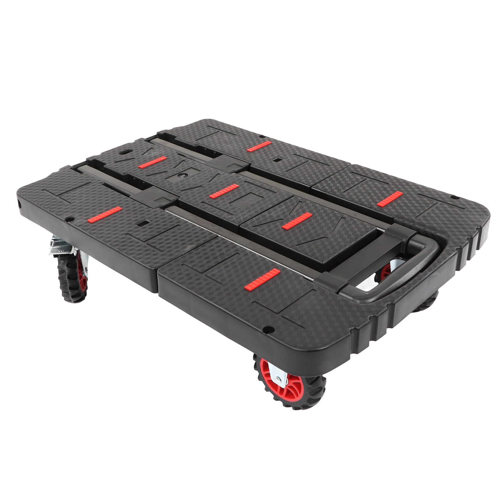Portable Dolly Cart with Rubber Wheels, Retractable Handle, 264lbs Capacity for Transportation Luggage Mobile Travel Office Use