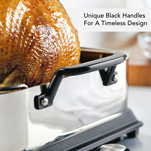 KitchenAid 5-Ply Clad Roasting Pan/Roaster with Removable Rack, 15 Inch x 11.5 Inch, Polished Stainless Steel