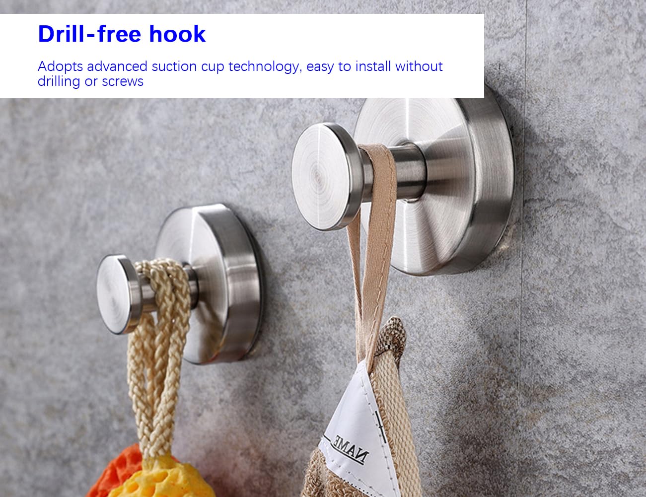 ONUNWU Luxe Hold No-Drill Hooks, Upgraded Suction Cup Hooks for Shower, Removable Reusable Stainless Steel Waterproof Suction Cup Hooks, Shower Hooks for Kitchen,Glass,Window,Mirror (2, Rose Gold)