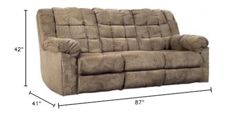 Signature Design by Ashley Workhorse Oversized Manual Reclining Sofa, Light Brown