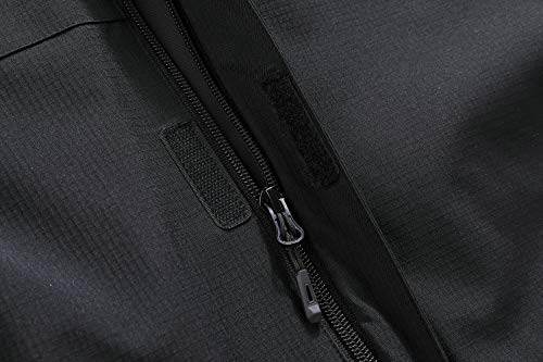 OTU Men's Lightweight Waterproof Hooded Rain Jacket Outdoor Raincoat Shell Jacket for Hiking Travel Black M