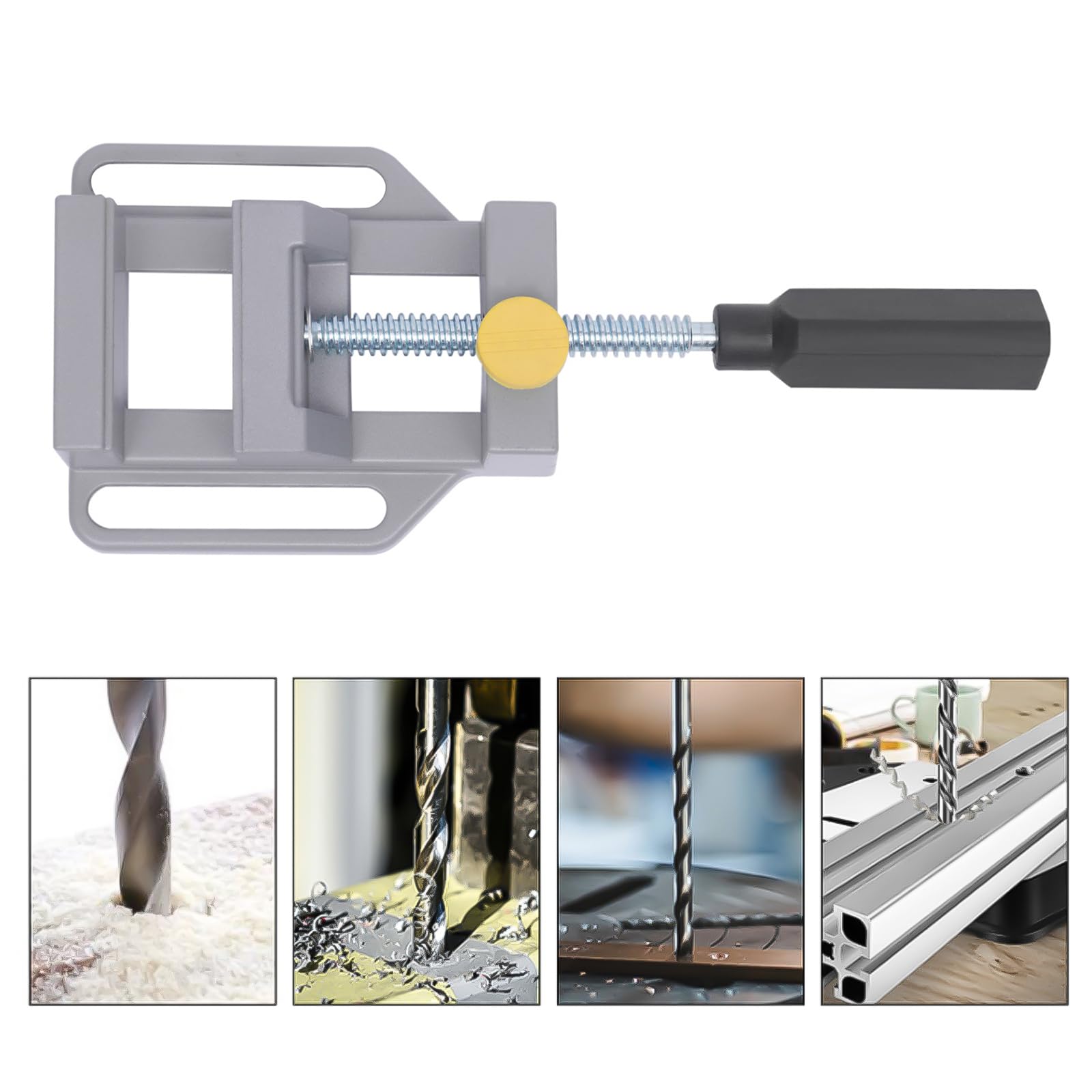 NAWESRVA High-Precision Hand Drill Press Adapter with Vise β Aluminum Alloy Stand, 8.8-Inch Base, Ergonomic Handle, Adjustable Clamp (1.4-1.6 Inch) β Secure & Stable Drilling Solution