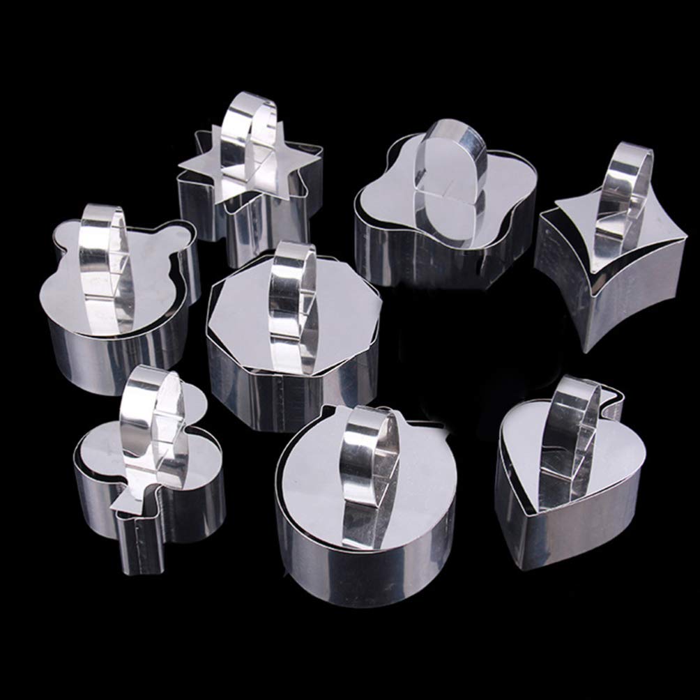 Luxshiny Cake Molds Small Heart Cake Mini Cookie Cutters Cake Pusher Round Cutter Molds for Baking Cookie for Kids Pastry Ring Pancake Mold Baking Cutter Baking Tools Mousse