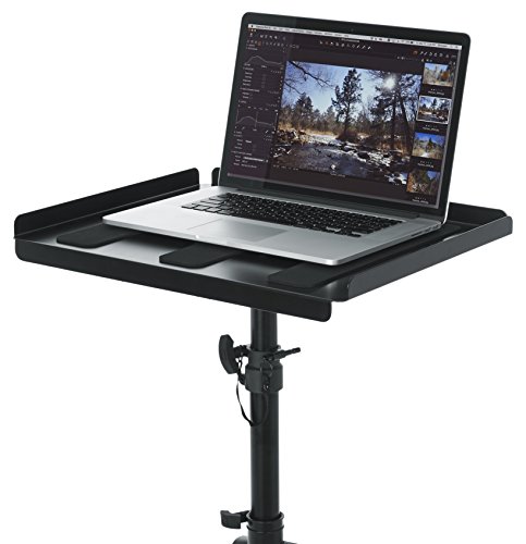 Gator Frameworks Heavy Duty Deluxe Adjustable Multi-Media Gear Stand Featuring 100x100 Vesa Mounting Brackets | Ideal for Laptops and more; Min/Max Height - 36"/48" (GFW-UTL-MEDIATRAY2)