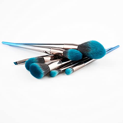 Ponytail Brush Smoother 7pcs Pro Makeup Brushes Set Foundation Powder Eyeshadow Eyeliner Lip Brush Tool Purse Cleaning Ball