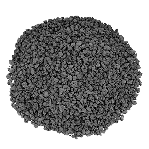 Mr. Fireglass 10 Pounds Black Natural Lava Rock for Indoor Outdoor Gas Fire Pits Fireplaces & Barbecue Grills | Volcanic Lava Stones for Decorating Garden Landscaping, Potted Plants, 0.2"-0.3"