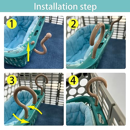Rat Hammock for Cage Chew Proof,Guinea Pig Cage Accessories,Small Animal Removable Nest with Hanging Hammock Basket Bed Hideout for Ferret, Kitten, Squirrel, Chinchilla