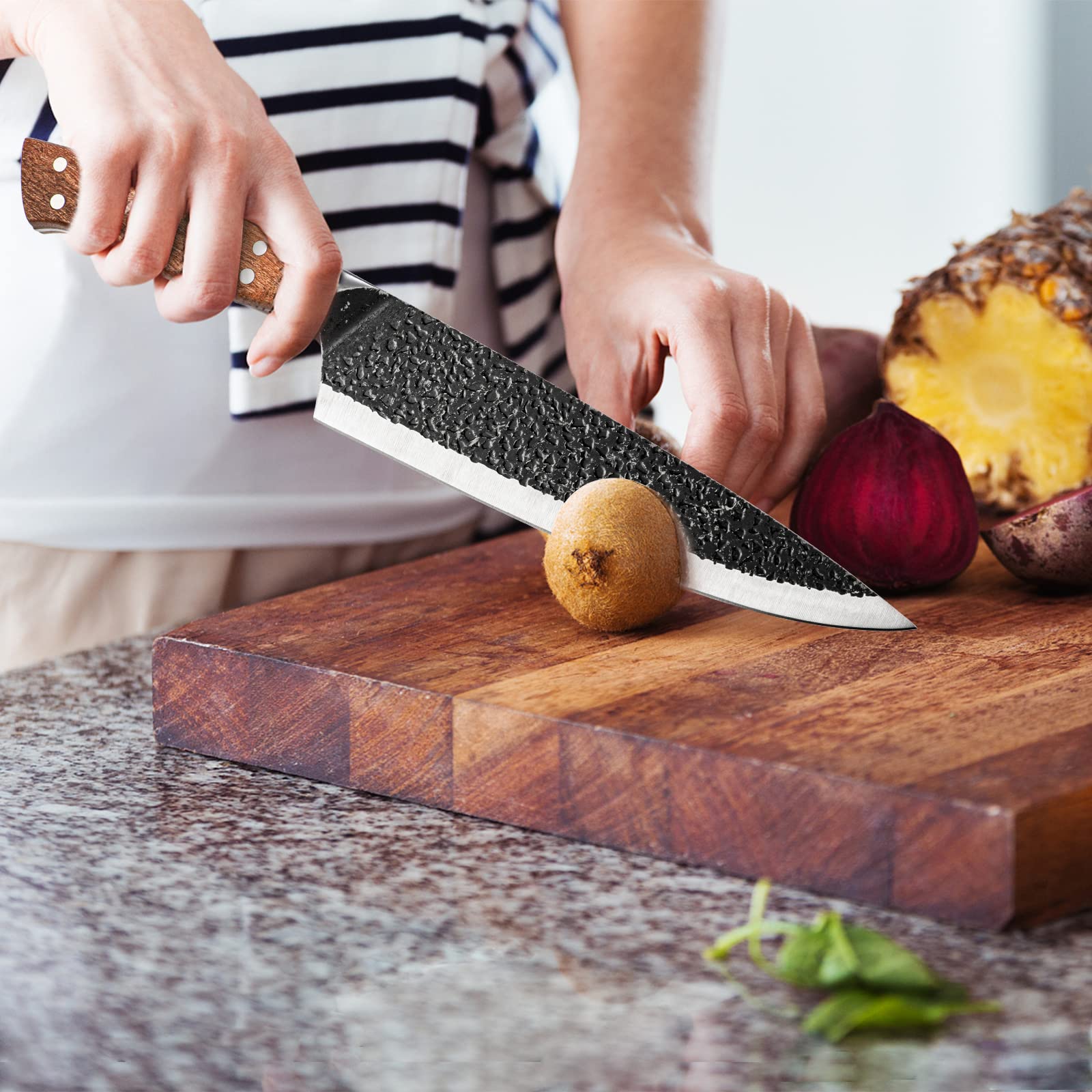 WLQiu Chef Knife, 8 Inch Professional Kitchen Knife,High Carbon Stainless Steel Ultra Sharp Knife, Chefs Knives with Ergonomic Handle