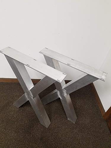 Metal Table Legs, Aluminum X-Frame Style - Any Size and Color