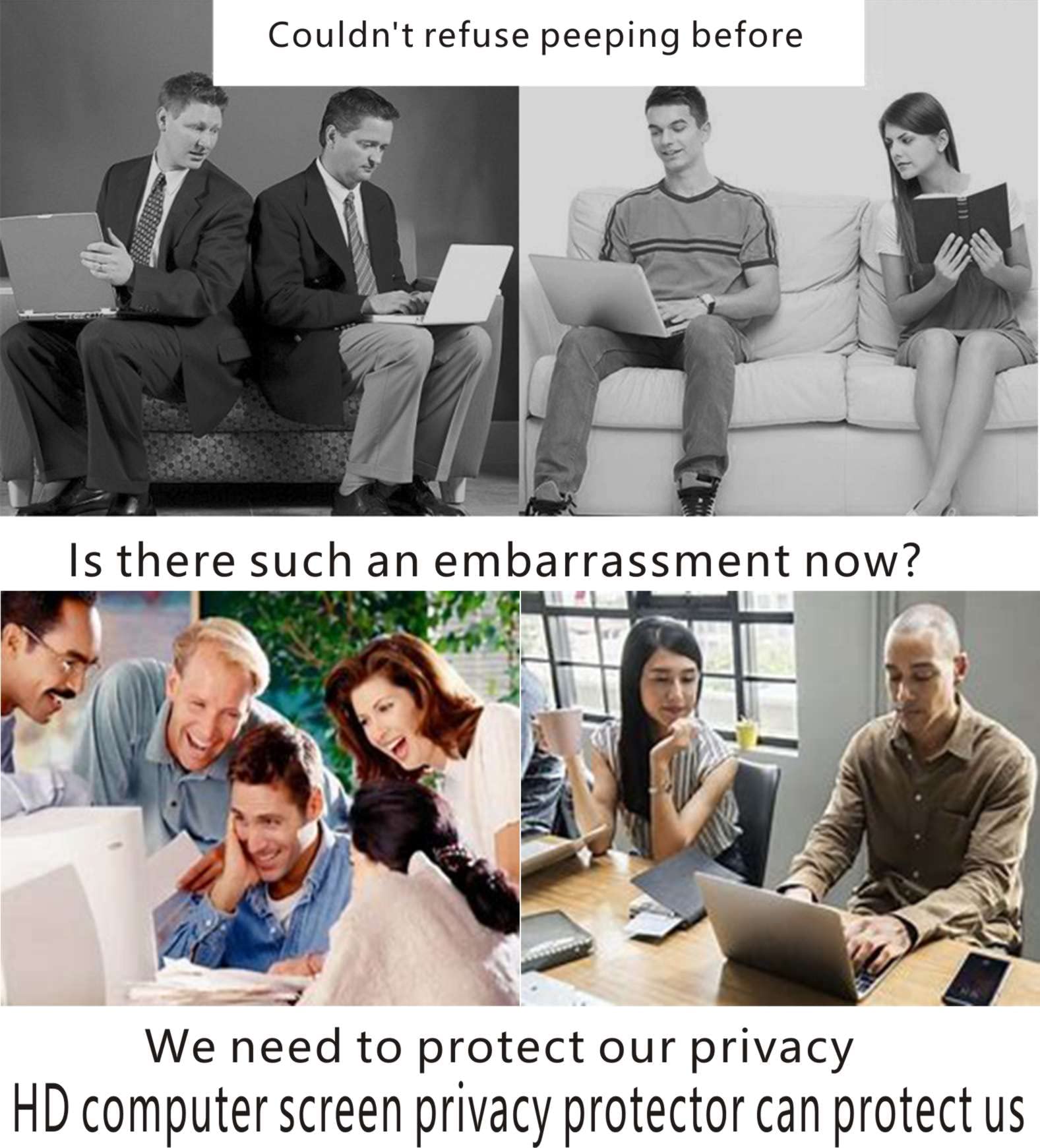 MSF MISAFU Laptop Privacy Screen Invisible Shield 15.6" Anti Blue Light Glare 16:9 Widescreen Computer Monitor Anti-Glare Privacy ProtectorAnti-Glare Nano Louver